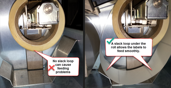 My label printers skips labels between prints, feeds out blank labels ...